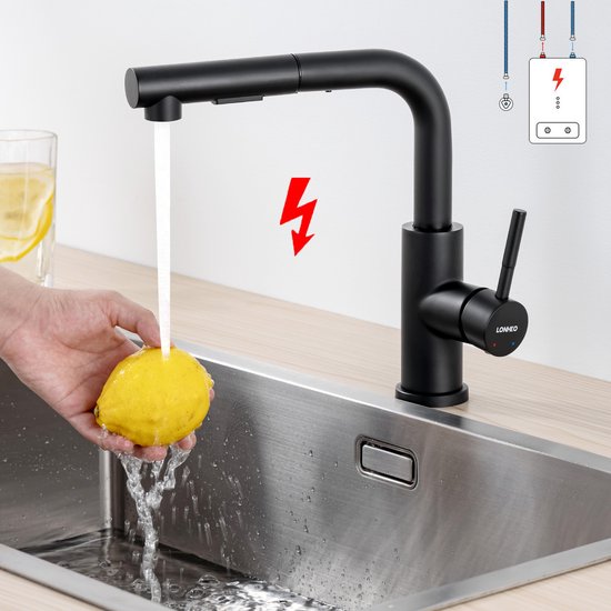 Lonheo max Keukenkraan met Uittrekbare Uitloop - lagedruk keukenkraan -... | bol