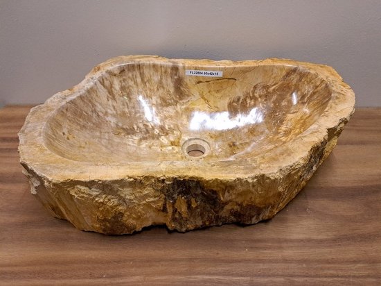 Waskom van versteend hout - 60x42x15cm - FL22804 | bol