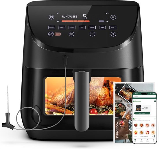 AF500 Airfryer 1700W 6,5L met Slimme Temperatuursonde 8 in 1 ...