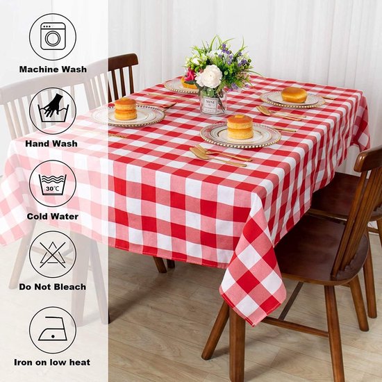 Tafelkleed 55 x 55 inch Vierkant Tafelkleed Feest Kamperen Ruitjes ...