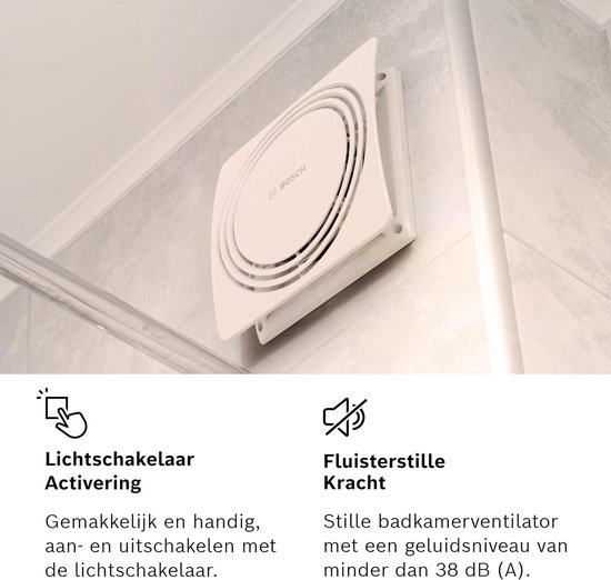 Silent Bathroom Fan 1900 W125 - Light Switch Activated - High Quality ...