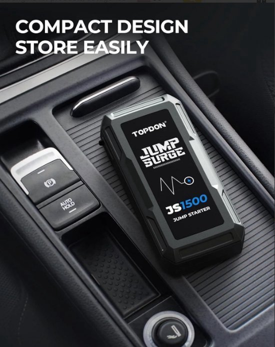 Topdon - JS1500 - Jumpstarter voor Auto - Startkabels - Starthulp ...