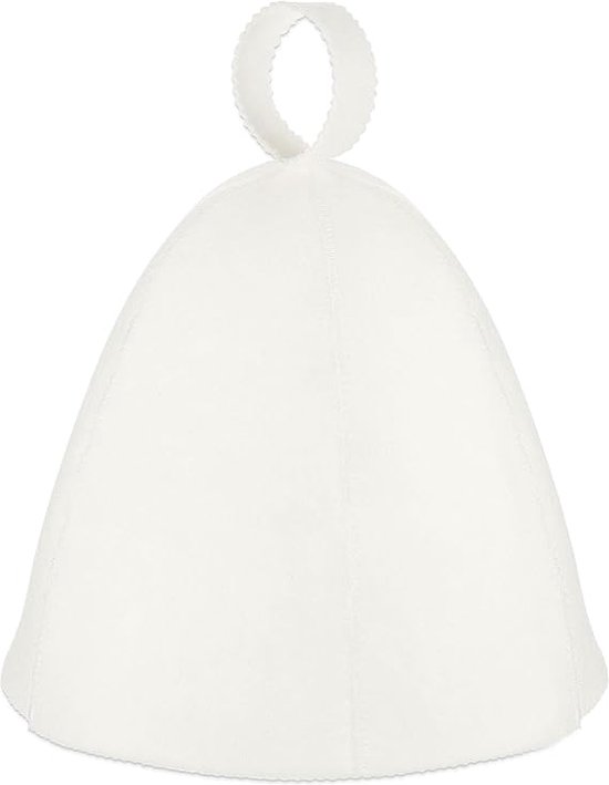 Sauna Muts - Sauna Hoed - vilten saunakap - wit - Omtrek 70cm ...
