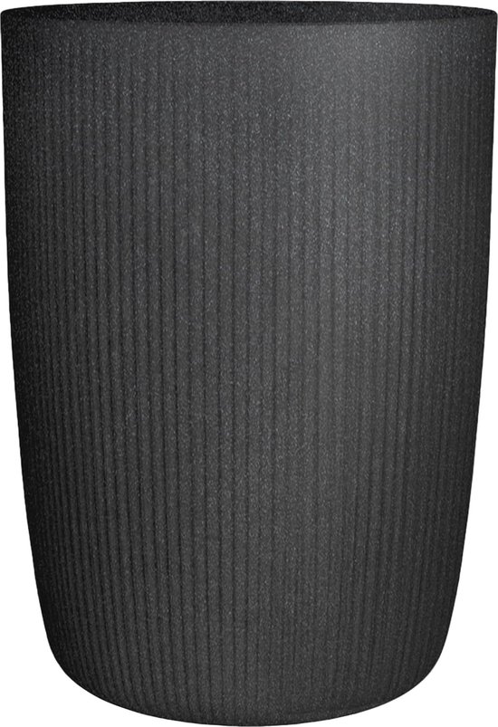 Ronde hoge plantenbak voor buiten - 54 cm, Stony Black, gerecycled ...