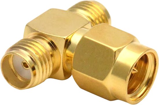 SMA Splitter - SMA male naar 2x SMA female - T-Splitter - Verguld - 50 ...