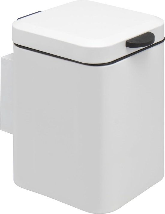 Toiletemmer voor aan de muur, 3 l, badafvalbak, 2-weg montage, rond ...