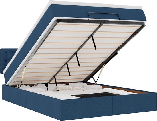 vidaXL - Bed - poef - met - matras - en - LED's - stof - 140x190 - cm ...