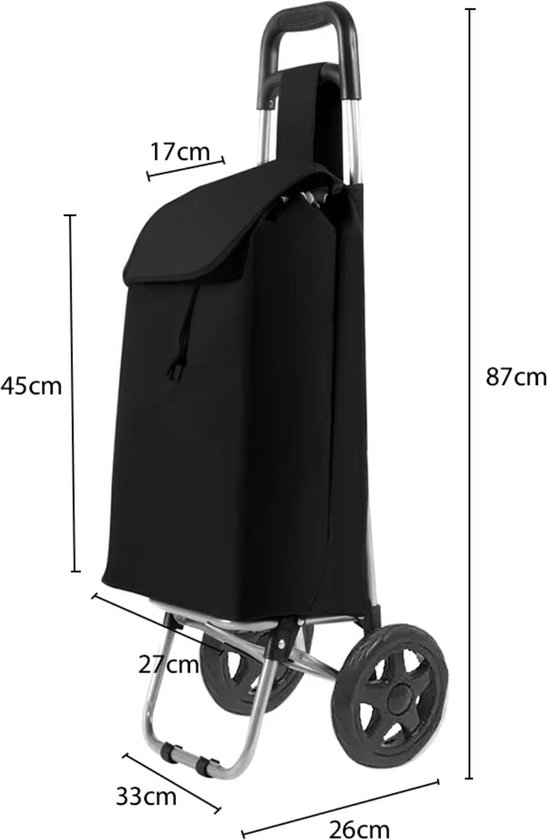 Opvouwbare Winkelwagen - Boodschappenwagen met 30 kg Capaciteit - 35L ...