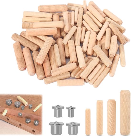 Houten pluggen set - 500 stuks M6 M8 M10 M12 - ribbelhoutpluggen ...