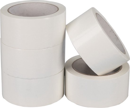 Pvc tape wit 50 mm x 66 meter | 6 stuks | bol