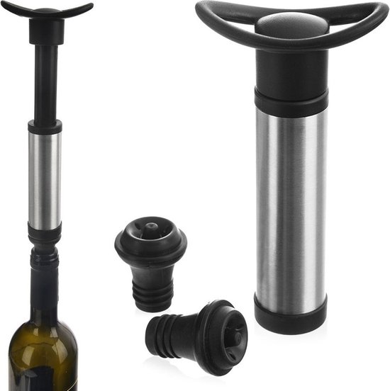 Wijnstopper Vacuüm 3 delig - Wijn Pomp - Vacuümpomp met Wijnstop ...