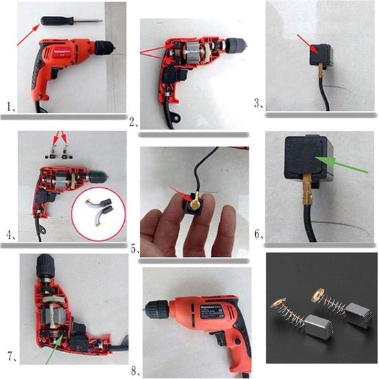 Motor Koolborstels - 10 stuks vervanging elektrische Power Tool ...