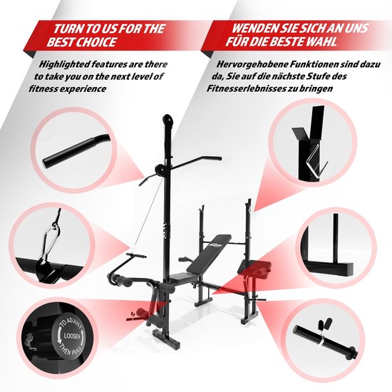 Physionics Complete Home gym - Fitnessbank met Halterset - 70 kg | bol