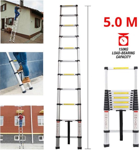Mrs. Jones - Telescopische Ladder - Telescopische Vouwladder - 5.0 m ...