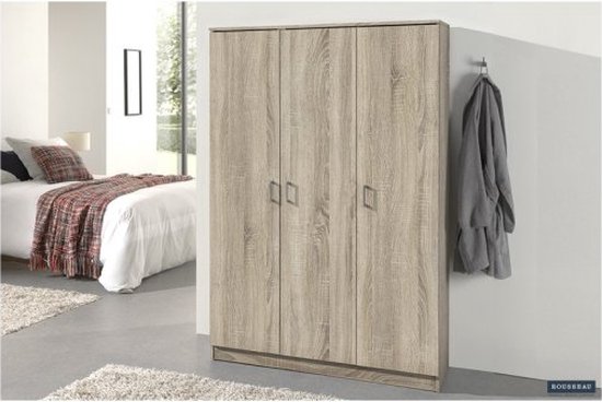 Opbergkast 'Ray' 3 deuren en 4 legplanken Sonoma, Spaanderplaat en ...