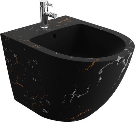 LAVITA® Bidet SOFI FIRE Wandbidet - 365x490x325 - Zwart Mat Marmer ...