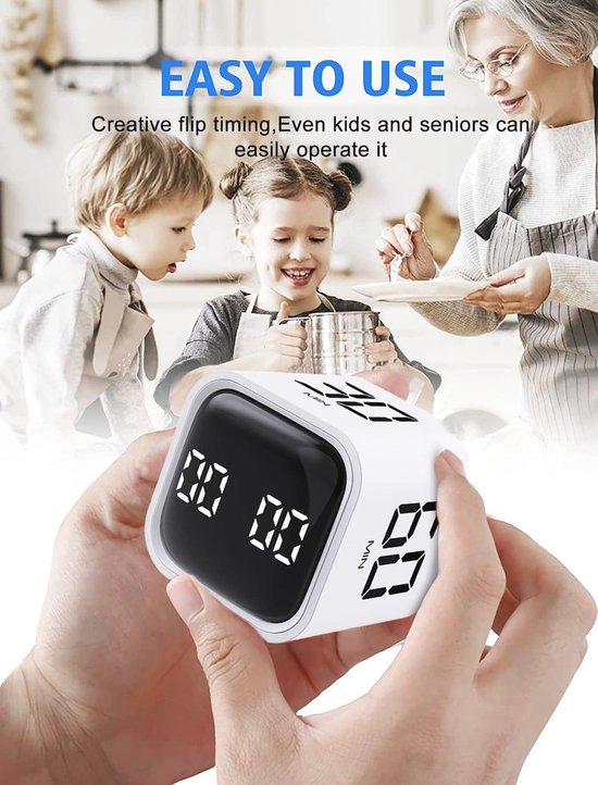 Digitale keukentimer met zwaartekrachtsensor en LED-display - Stille afteltimer voor... | bol