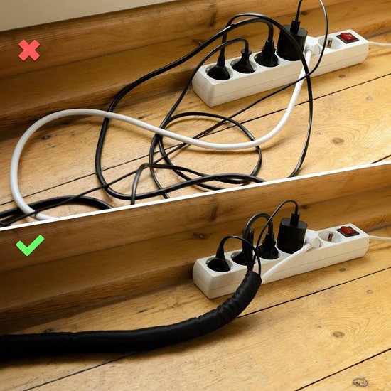 3,0 m kabelbuis zelfsluitend kabelmanagement kabelgoot kabelbescherming ...