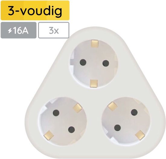 Technik Verdeelstekker Driehoek - 3-Voudig - Doorvoerstekker ...
