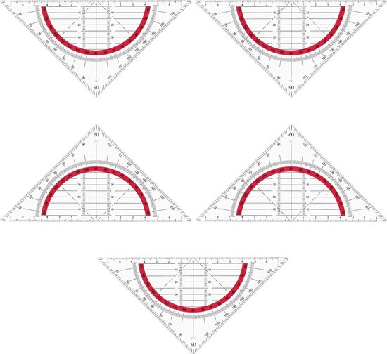 Geodriehoek - Flexibel - Cirkels tekenen - Kunststof - Basisschool - 5 ...