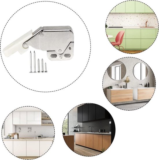6 Pcs Mini Spring Snapper Snap Lock Furniture - Door Latch with Screws ...