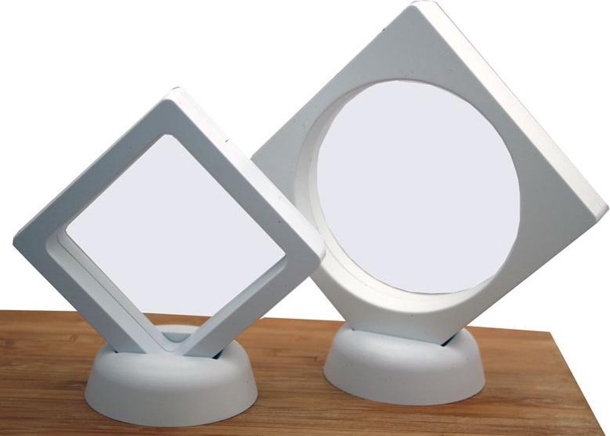 Zwevend display - Vierkant raam wit of zwart | bol