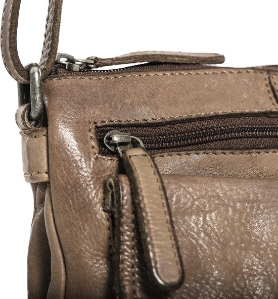 Daniel Ray Leather Crossbody Schoudertas Antiochië Taupe | bol