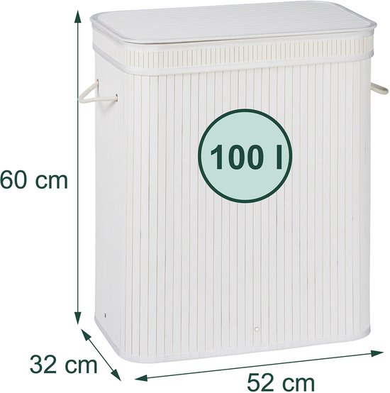 Wasmand - wit - 52x60x32 cm - stof | bol