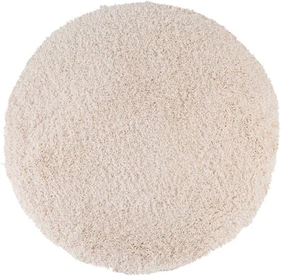 Ronde badmat 70 cm - hoogpolig, antislip, crème - microvezel ...