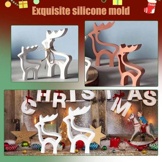 7-delige Siliconen Gietvormen Set voor Kerstdecoratie: Kaarsen, Hars ...