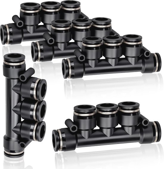 8mm OD rechte push connectoren voor luchtleiding - 5 weg kunststof ...