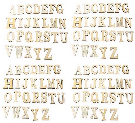 Houten alfabet letters hoofdletter voor doe-het-zelf ambacht, 104 stuks ...
