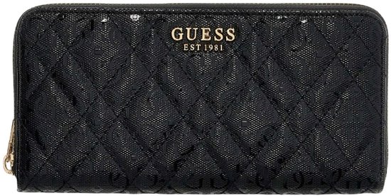 GUESS portemonnee Isemay SLG Large Zip Around Wallet Black zwart | bol