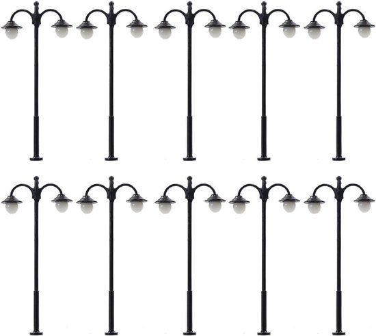 Evemodel - 10 stuks LED parklantaarns, 45 mm, 1:160, N-spoor, mini-tuin ...