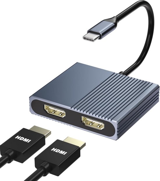 USB-C Docking Station Dual Monitor - 4K HDMI Splitter voor 2 Schermen ...