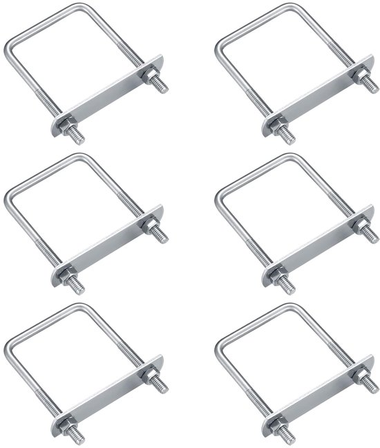 6-Pack M6 U-Bolts - Vierkante Beugel - U-Beugel met Moer - Frame en ...