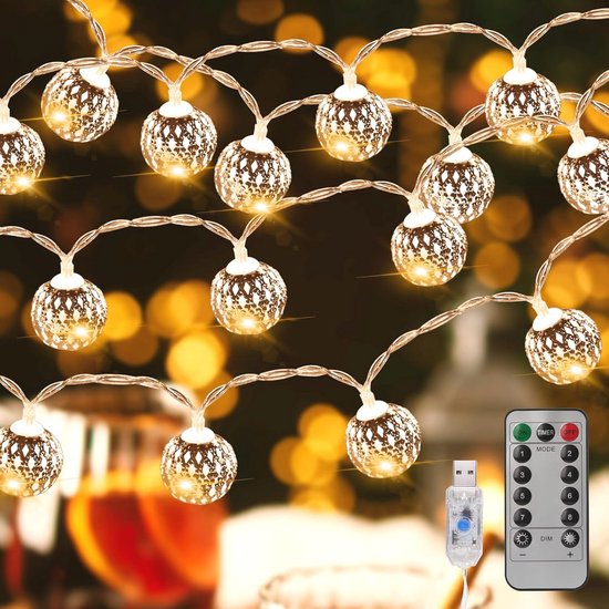 Warme Witte LED Sfeerverlichting met Afstandsbediening - 40 Stuks ...