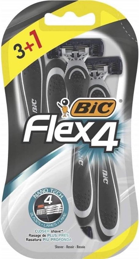 Flexibele Heren Scheermesjes met 4 Bladen - Inclusief 3 + 1 Bonus voor ...