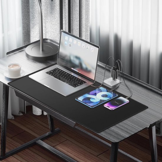 Grote Zwarte Gaming Muismat voor Laptop en Bureau - 900 x 500 x 3 mm | bol