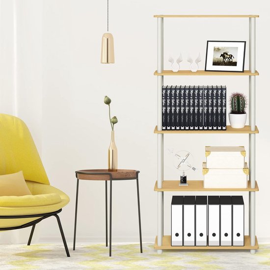 Multifunctioneel Plank Display Rek van Hout - Beuken/Wit, Verschillende ...