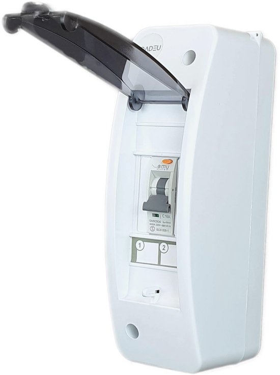 Minischakelbord met Vermogenschakelaar C16A - Aardlekschakelaar 30mA ...