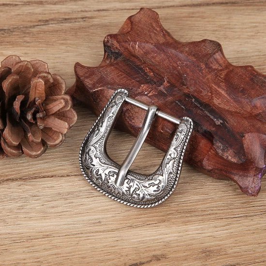 E-Ambar - Western riemgespen set voor heren in zilver, met strass voor ...