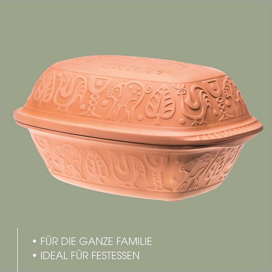 Grote keramische stoompan voor 6 personen - 4 liter braadpan uit ...