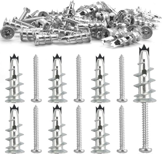 Gipsplaatpluggen set voor zware lasten - 60 stuks - Zelfborend en ...