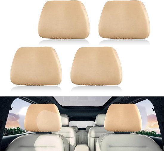 E-Ambar - Universele auto hoofdsteun covers set van 4 - Stofdicht en ...