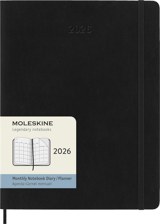 Grote Maandkalender 2026 A5 Weekplanner Zacht Kaft Zwart | bol