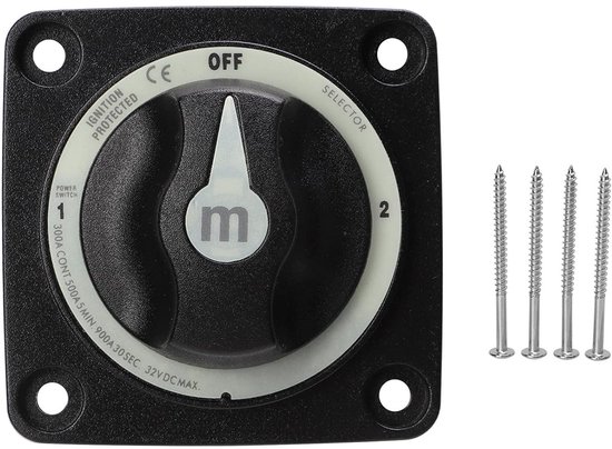 300 A 3-voudige accu-scheidingsschakelaar - OFF-1-2 - IP66 waterdicht ...