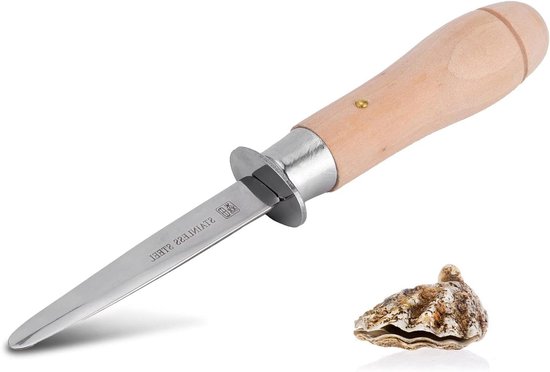 Couteau à huître avec élégant manche en bois pour l'ouverture de fruits ...