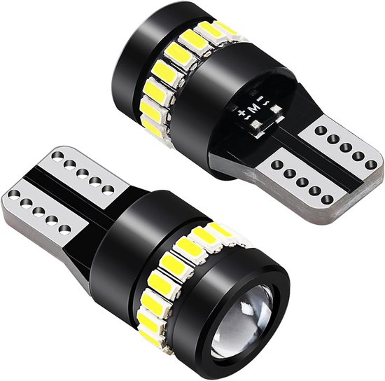 2x T10 W5W LED Lampjes Wit 6000K - Interieurverlichting Kenteken T10 ...