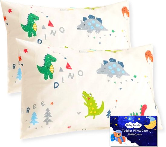 Kussenslopen 40 x 60 cm - 2-pack - 100% katoen - Dino ontwerp - Envelop ...